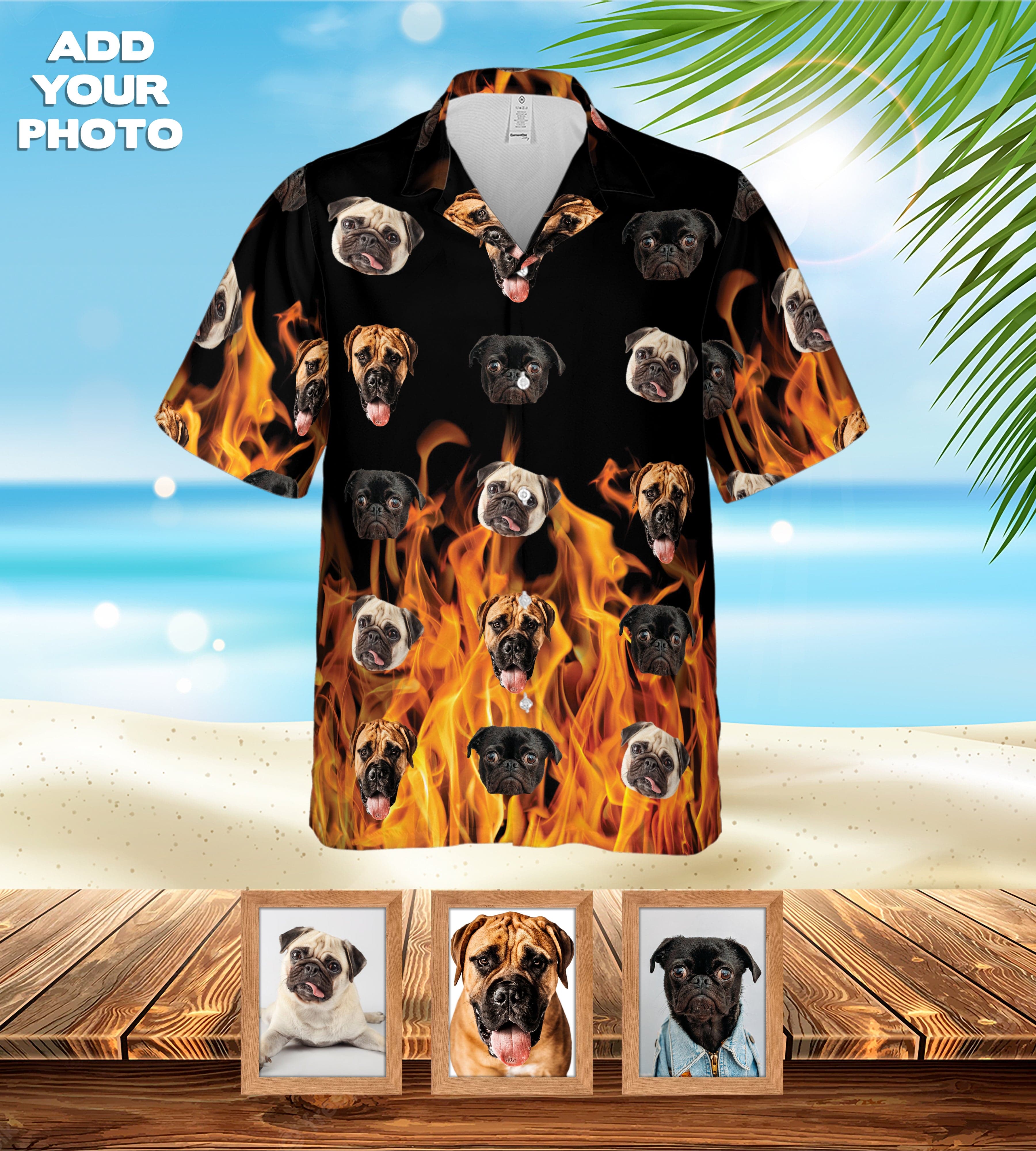 Custom Hawaiian Shirt (Flaming Orange: 1-7 Pets) – doggovinci
