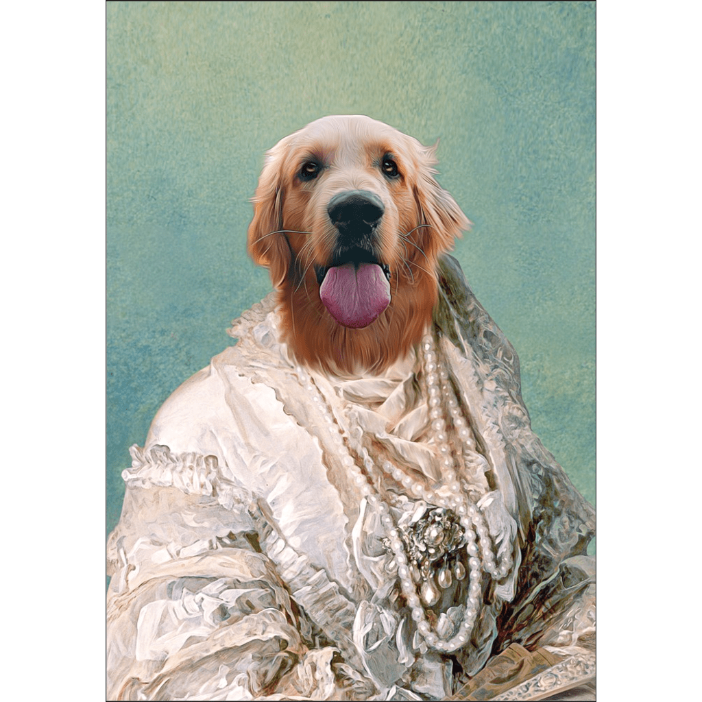 The Pearled Dame: Personalized Dog Mini Portrait – doggovinci