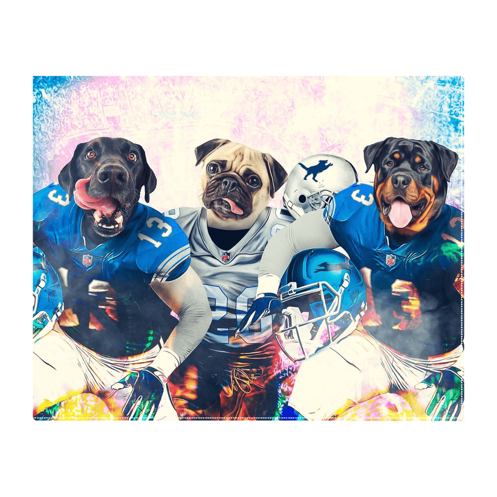 'Detroit Doggos' Personalized 3 Pet Standing Canvas – doggovinci