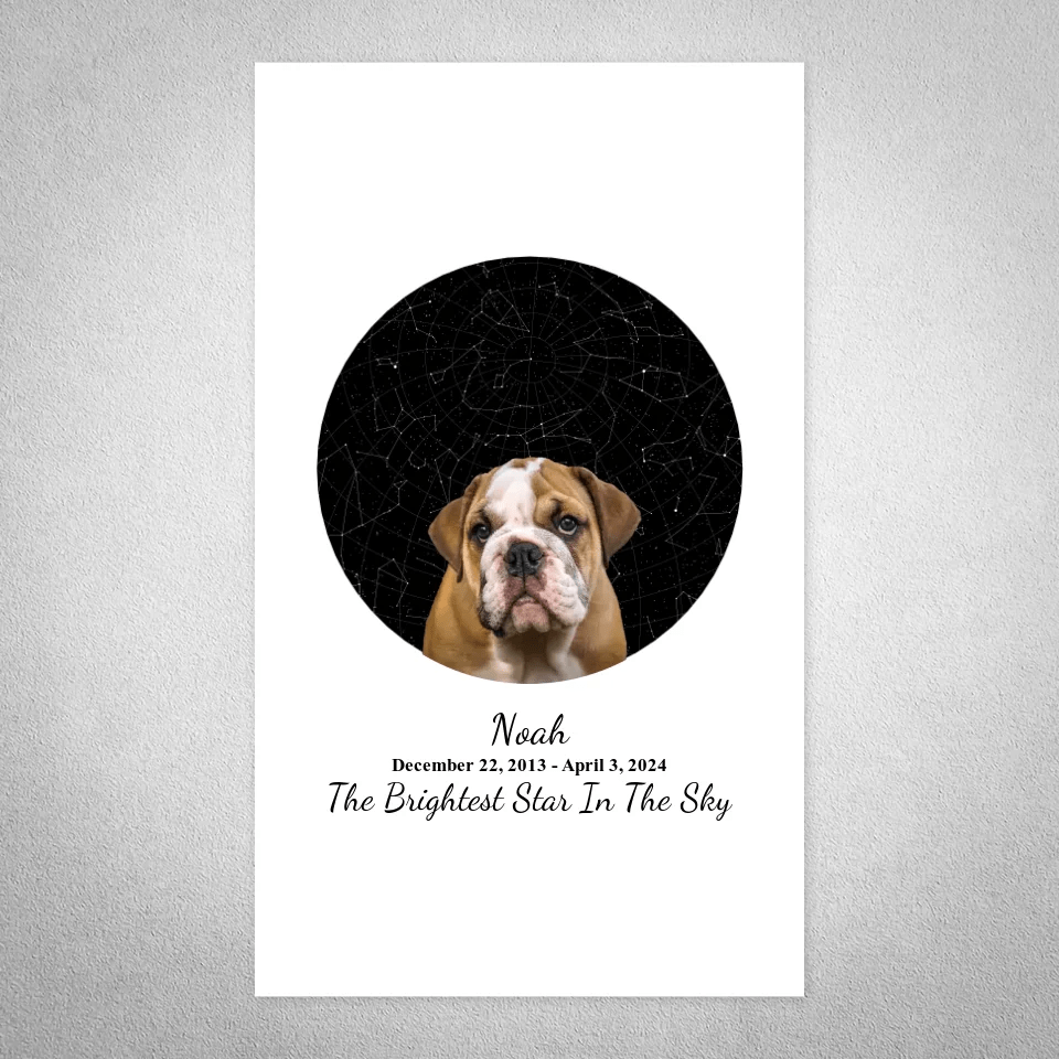 Pet Memorial Poster 'The Brightest Star in The Sky' – doggovinci