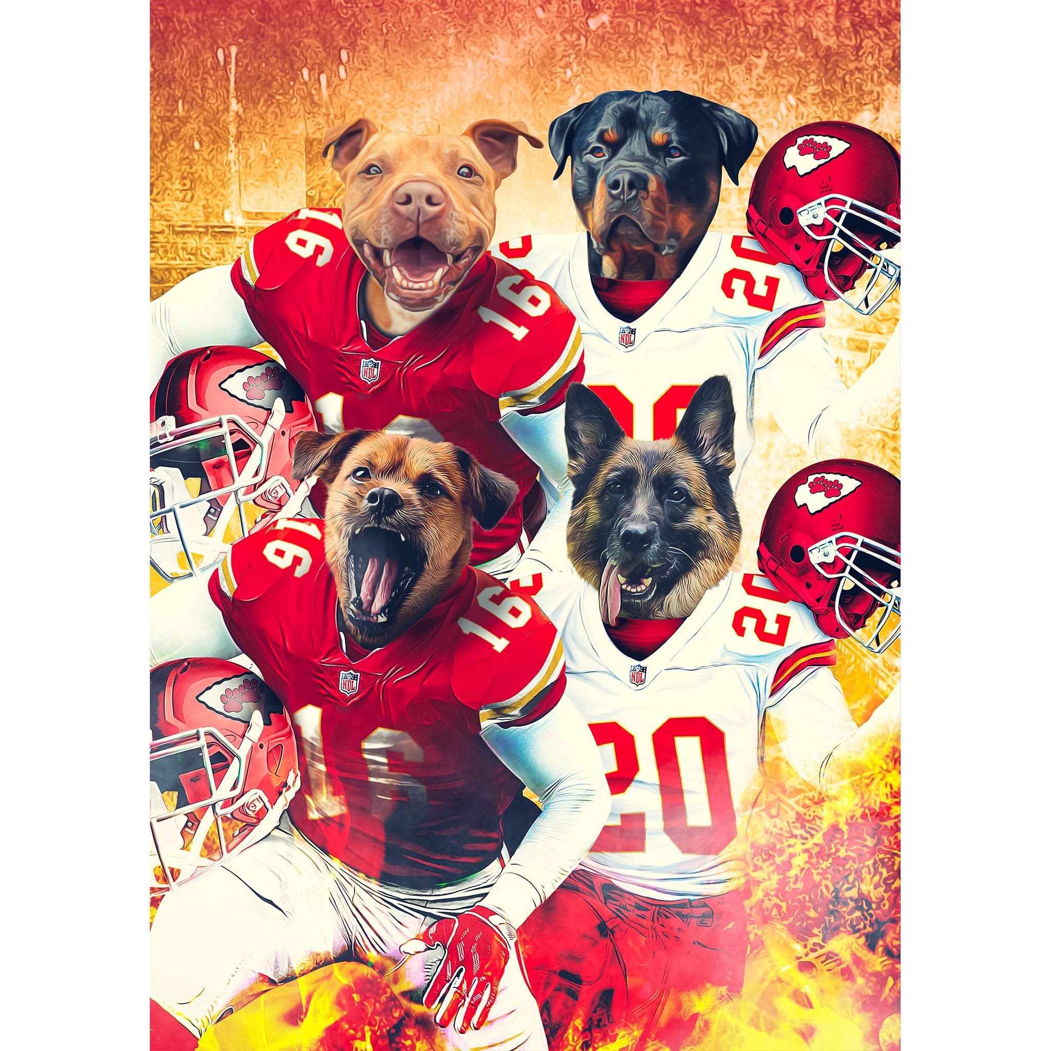 'Kansas City Doggos' 4 Pet Digital Portrait – doggovinci