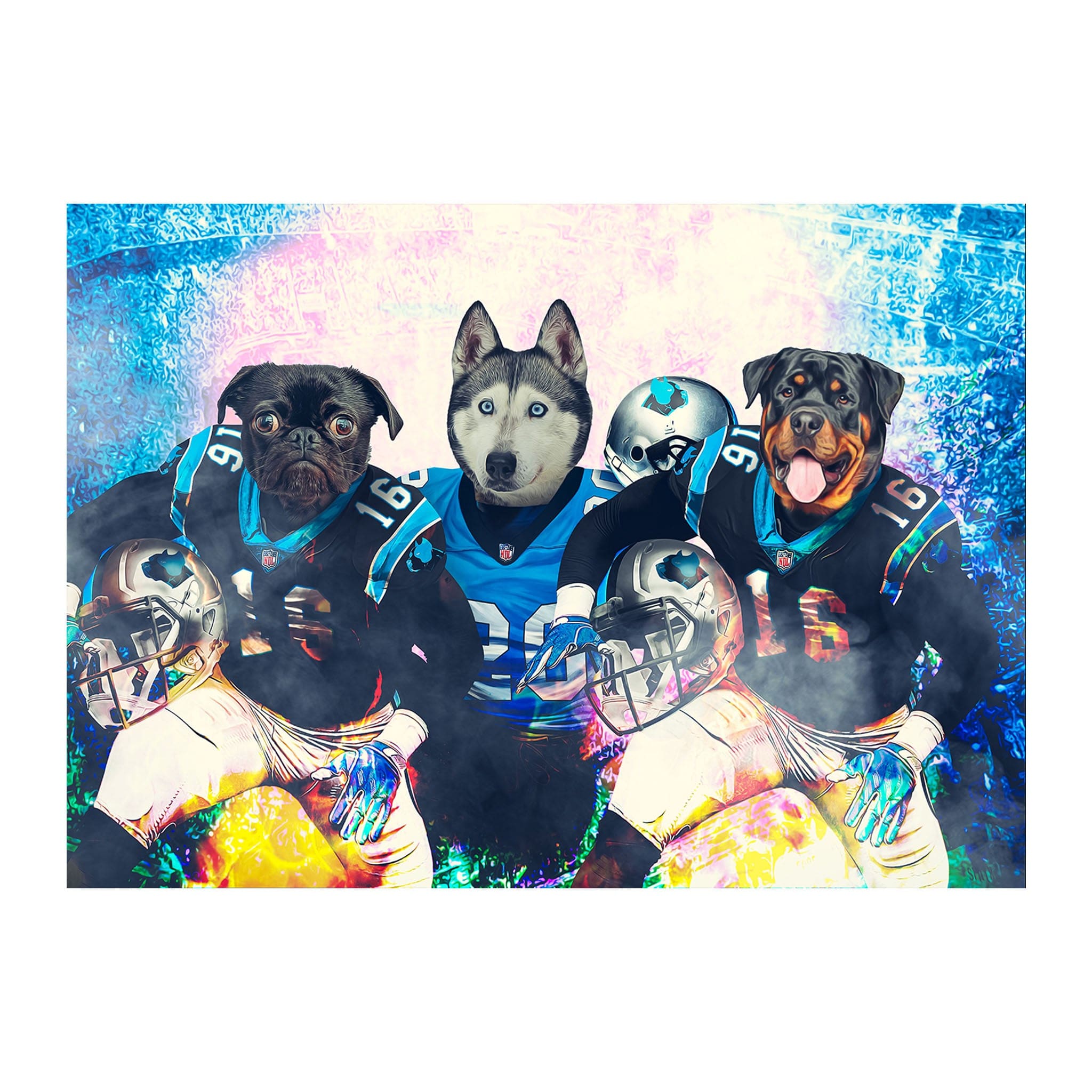 'Carolina Doggos' 3 Pet Digital Portrait – doggovinci