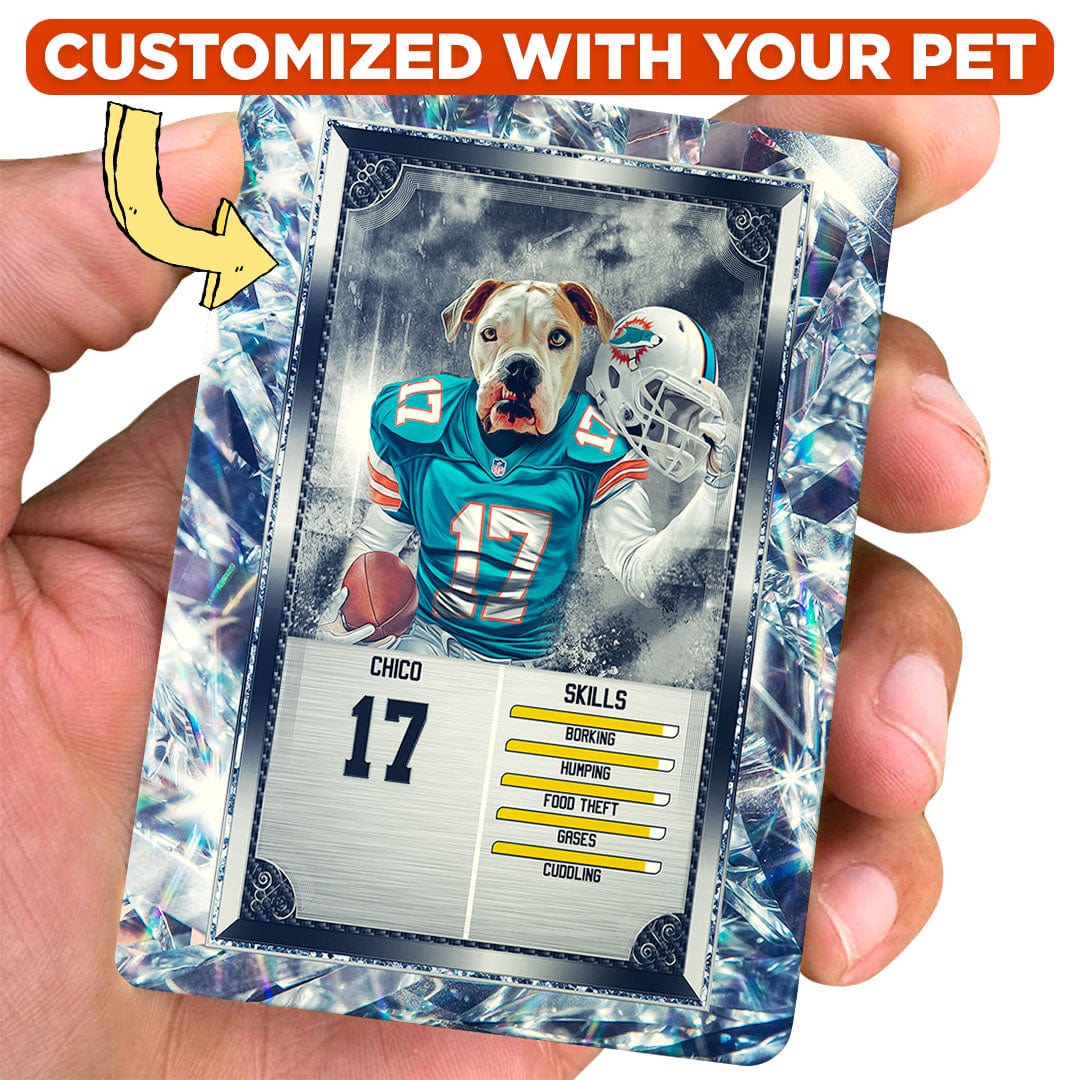 'Miami Doggos' Personalized Pet Football Trading Card – doggovinci