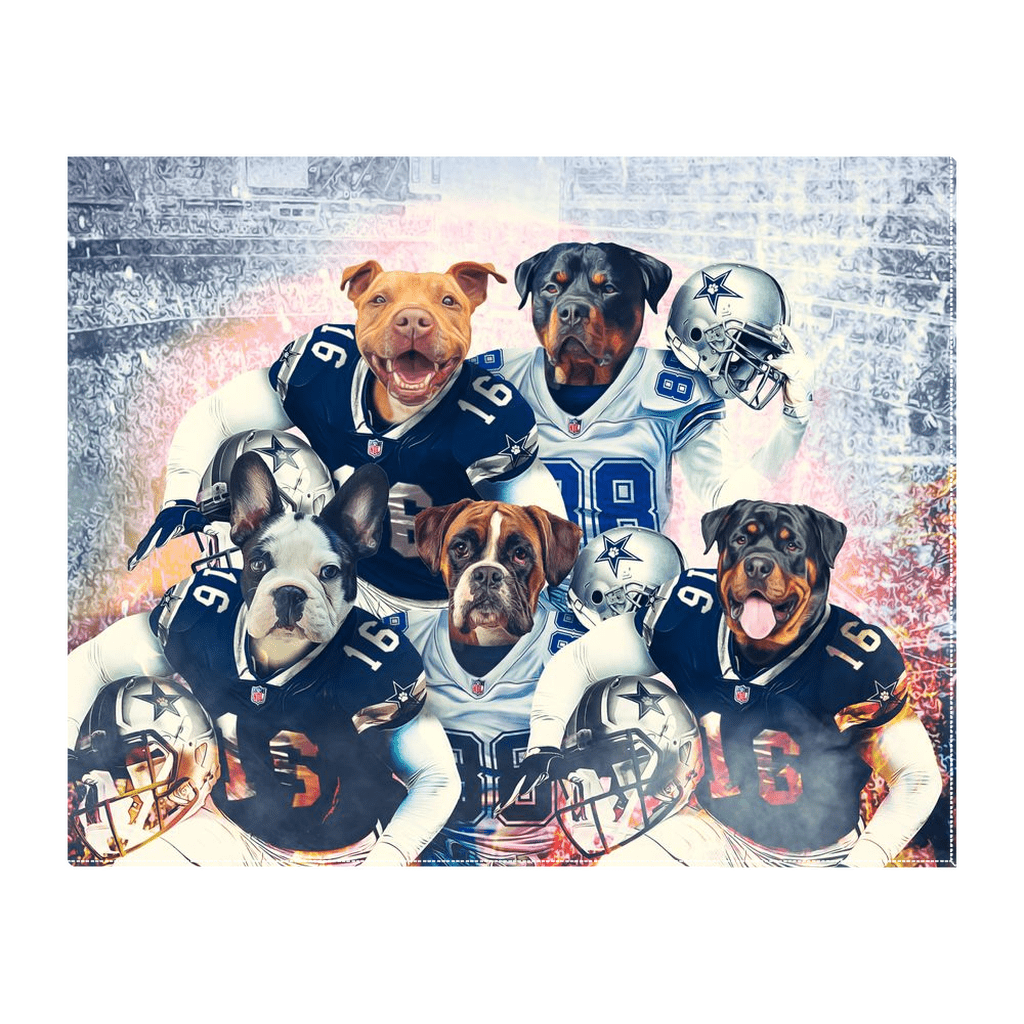 'Dallas Doggos' Personalized 5 Pet Standing Canvas – doggovinci