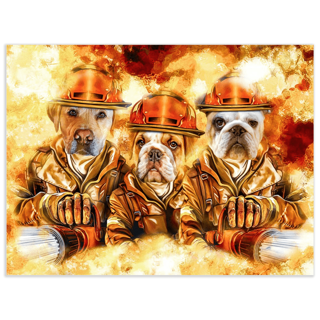 'The Firefighters' Personalized 3 Pet Poster – doggovinci