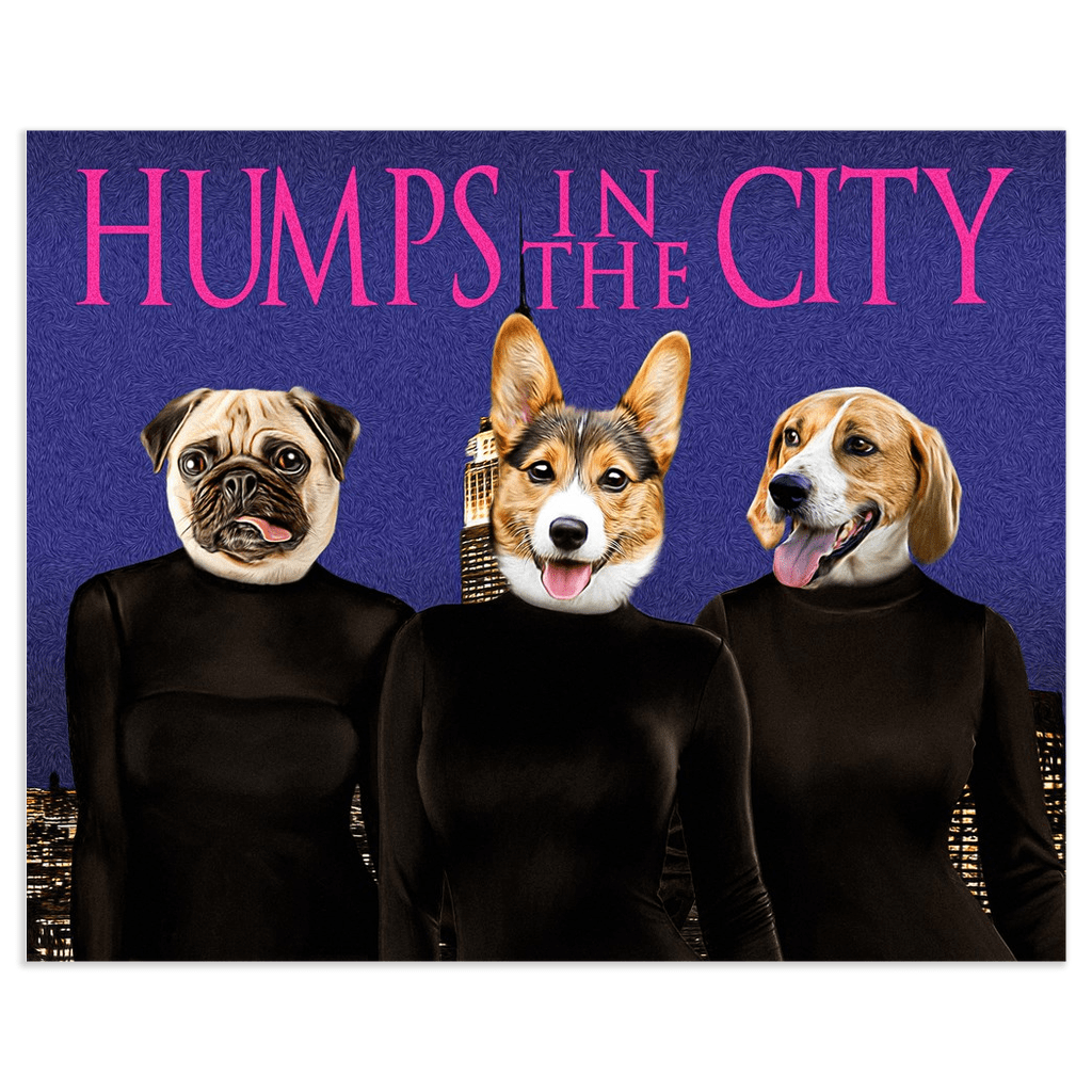 'Humps in the City' Personalized 3 Pet Poster – doggovinci
