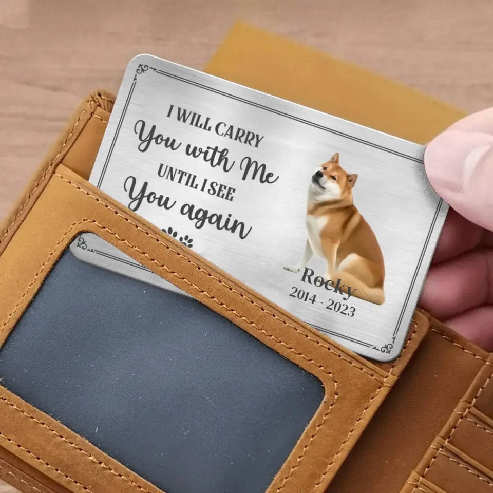 Live Customization Pet Memorial Aluminum Wallet Card – doggovinci