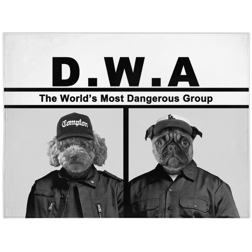 'D.W.A (Doggos with Attitude)' Personalized 2 Pet Blanket – doggovinci