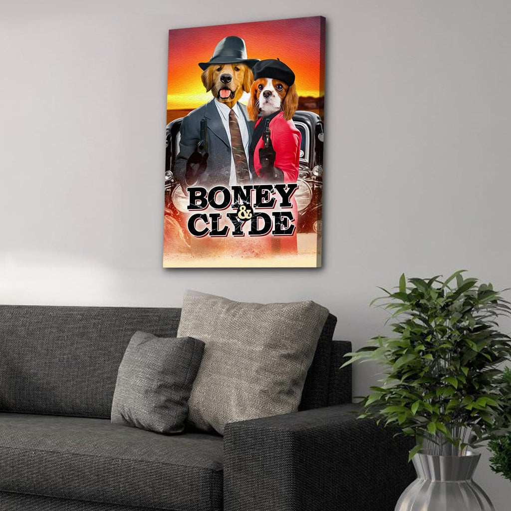 'Boney and Clyde' Personalized 2 Pet Canvas – doggovinci