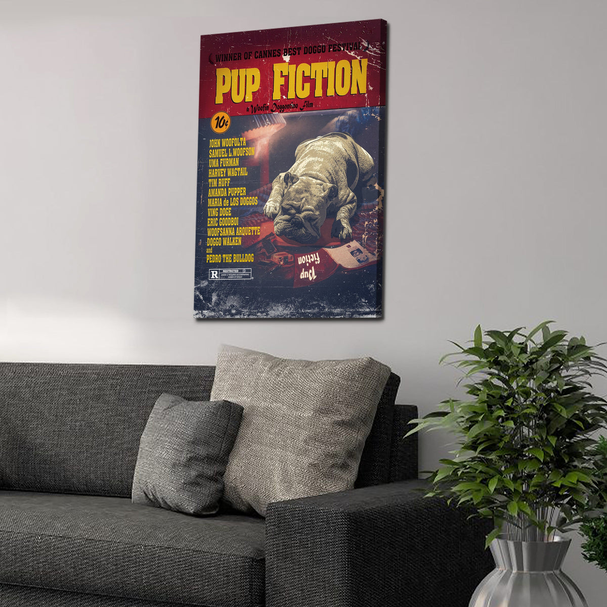 Pup Fiction: Personalized Canvas – doggovinci