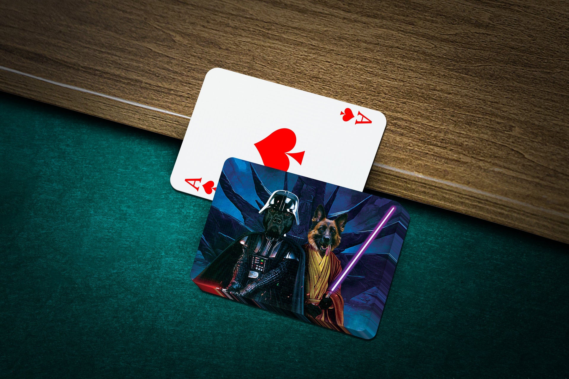'Darth Woofer & Jedi-Doggo' Personalized 2 Pet Playing Cards – doggovinci