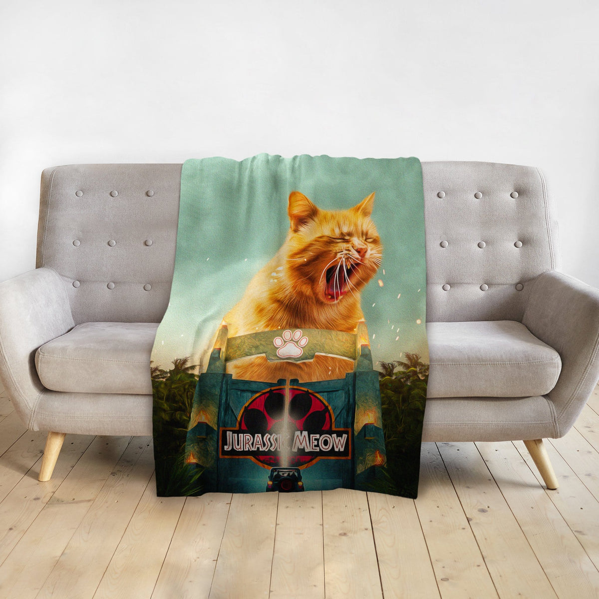 'Jurassic Meow' Personalized Pet Blanket – doggovinci