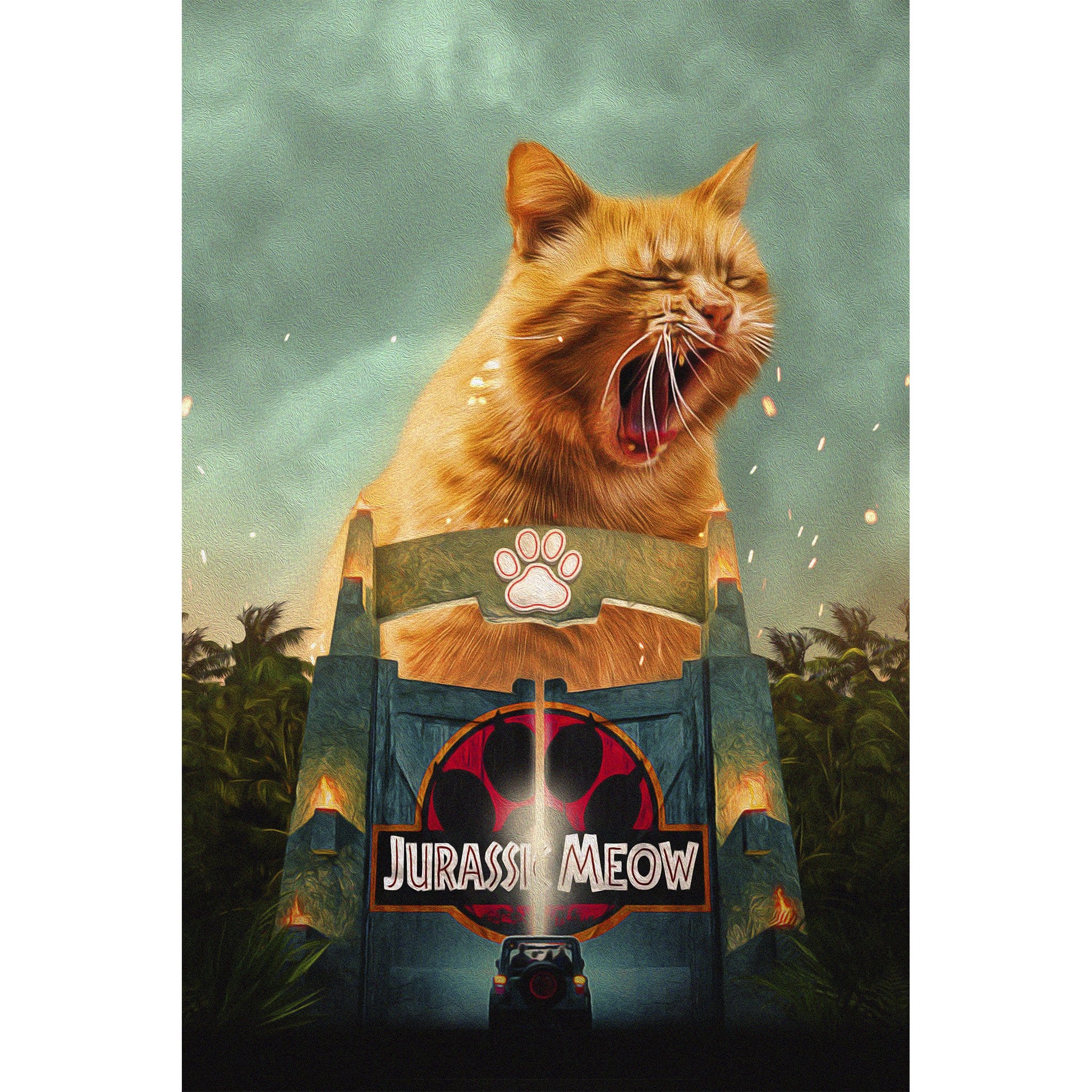 'Jurassic Meow' Digital Portrait – doggovinci