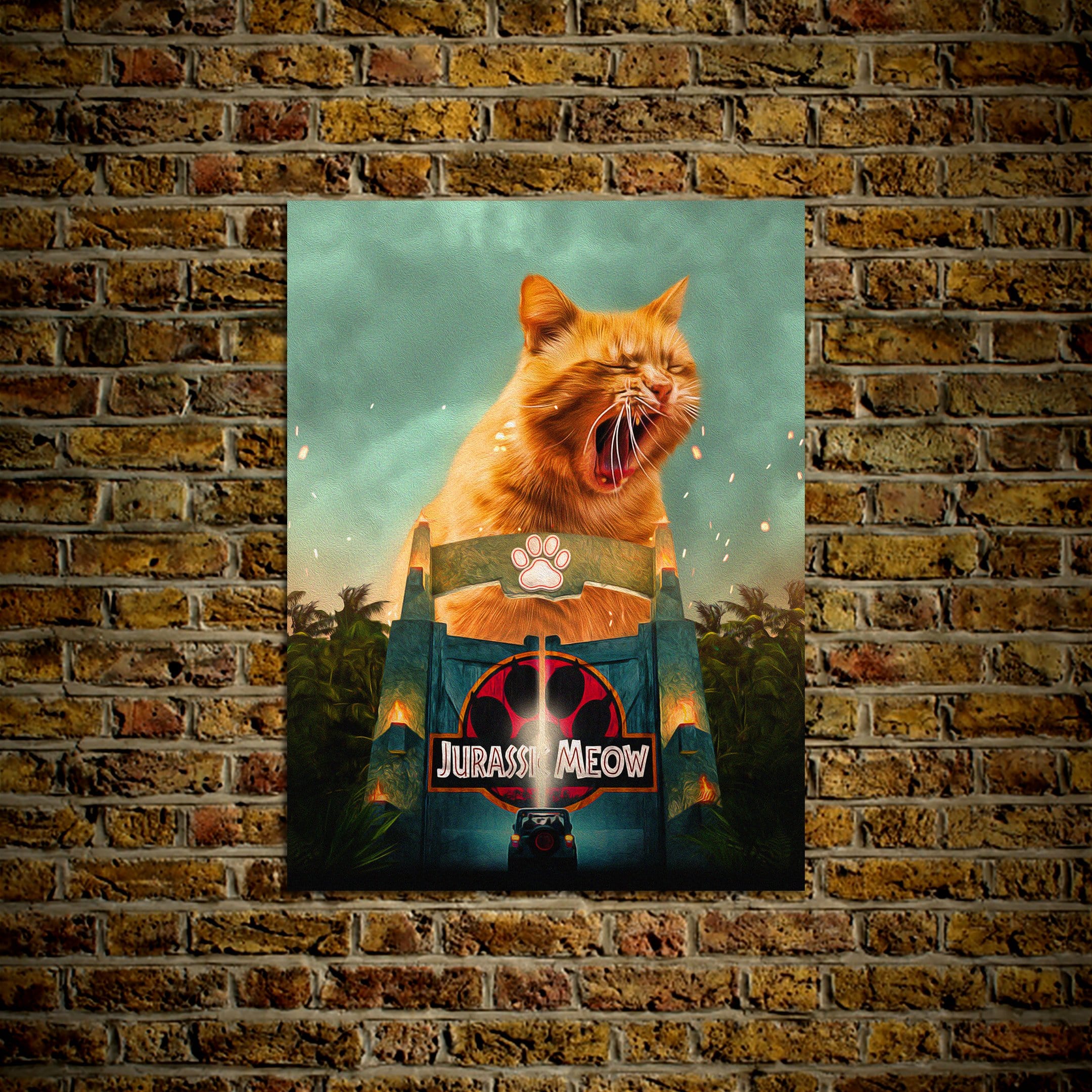 'Jurassic Meow' Personalized Pet Poster – doggovinci