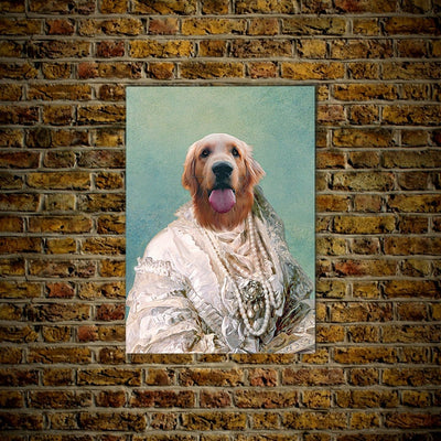 The Pearled Dame: Personalized Dog Poster – doggovinci