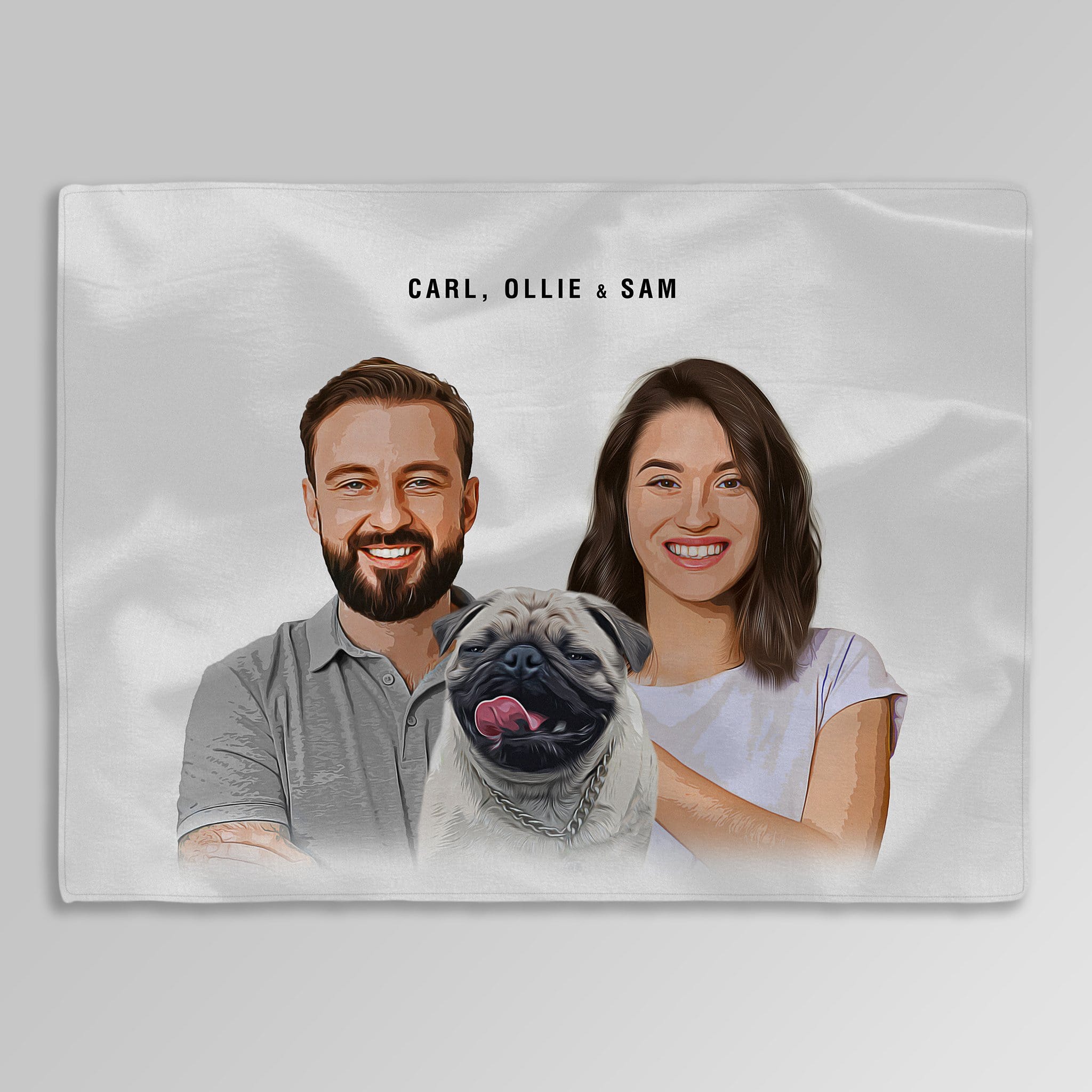 Personalized Modern Pet & Humans Blanket – doggovinci