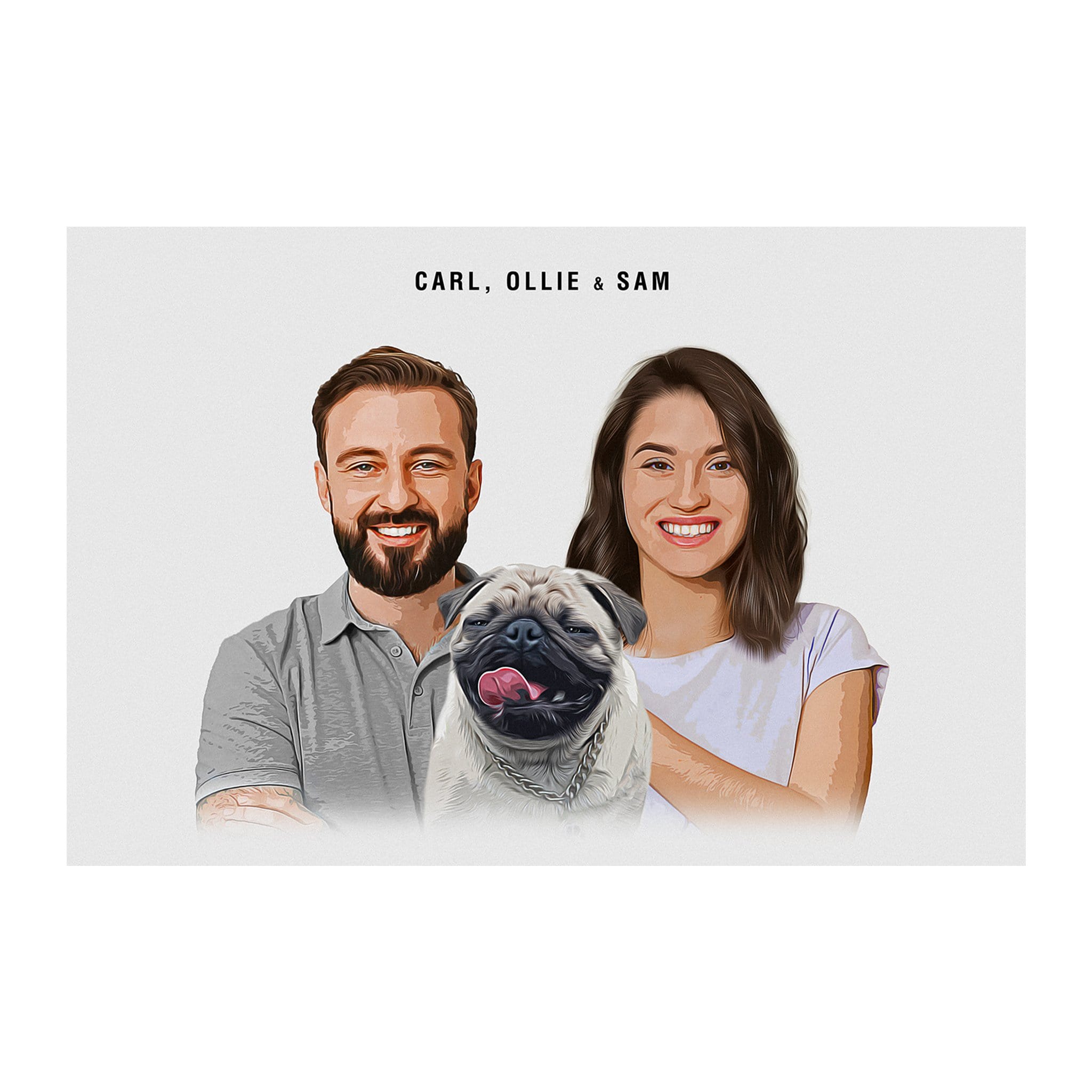 Personalized Modern Pet & Humans Digital Portrait – doggovinci