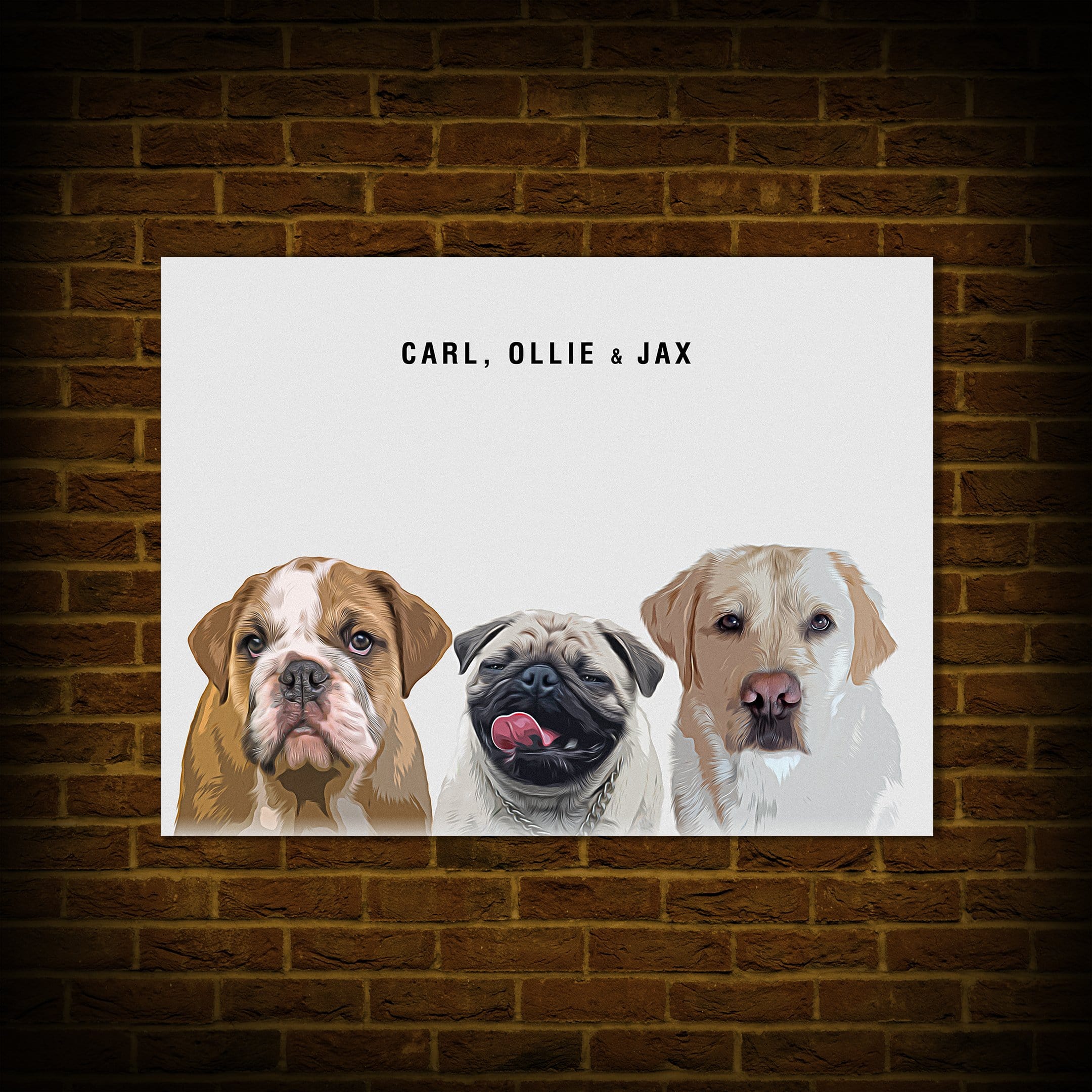 Personalized Modern 3 Pet Poster – doggovinci