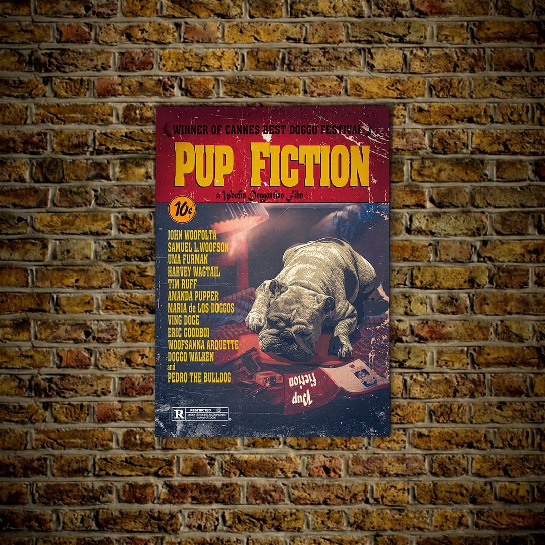 Pup Fiction: Personalized Dog Poster – doggovinci