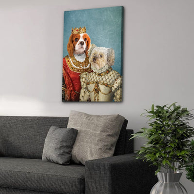 'Queen and Princess' 2 Pet Personalized Canvas – doggovinci
