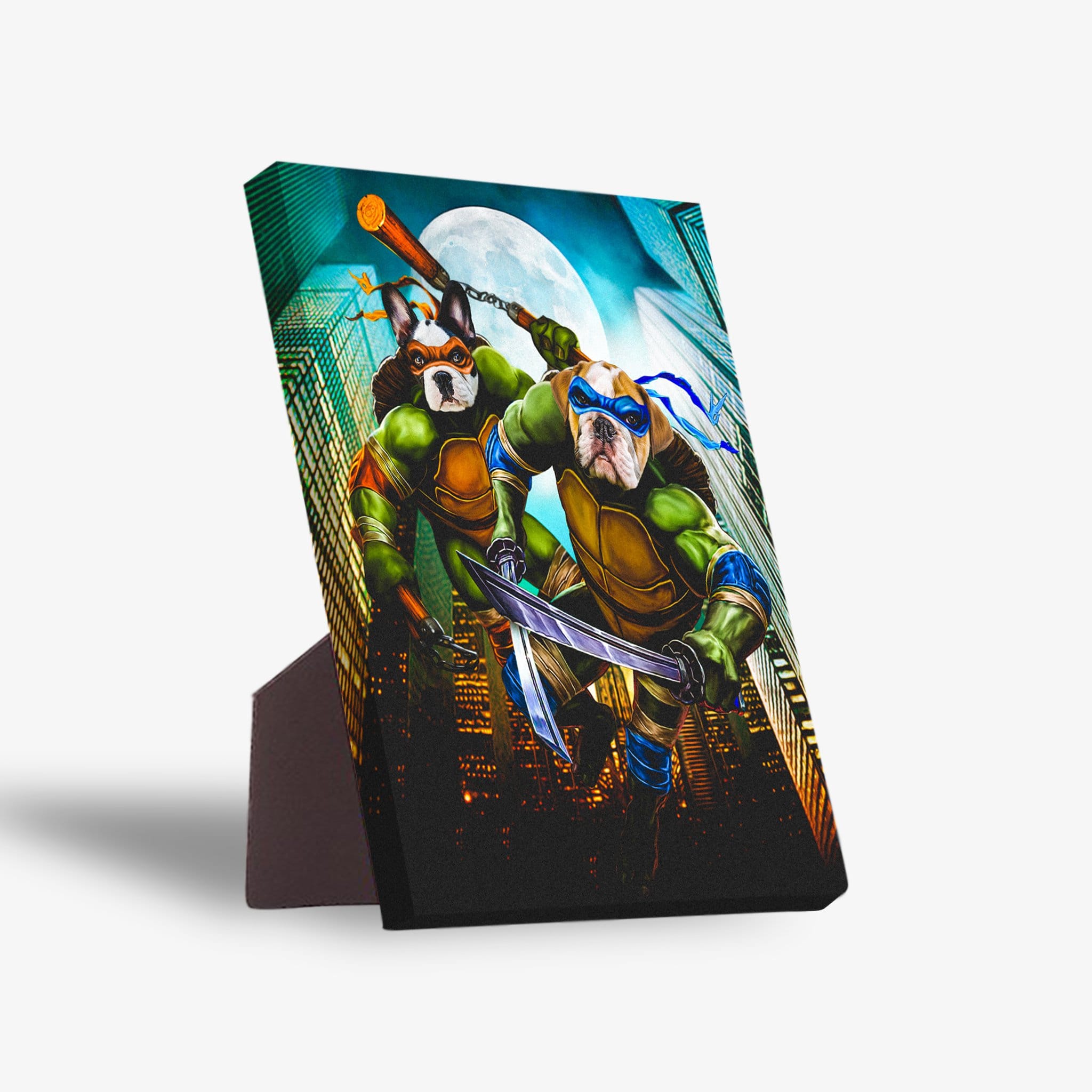 'Teenage Mutant Ninja Doggos' Personalized 2 Pet Standing Canvas ...