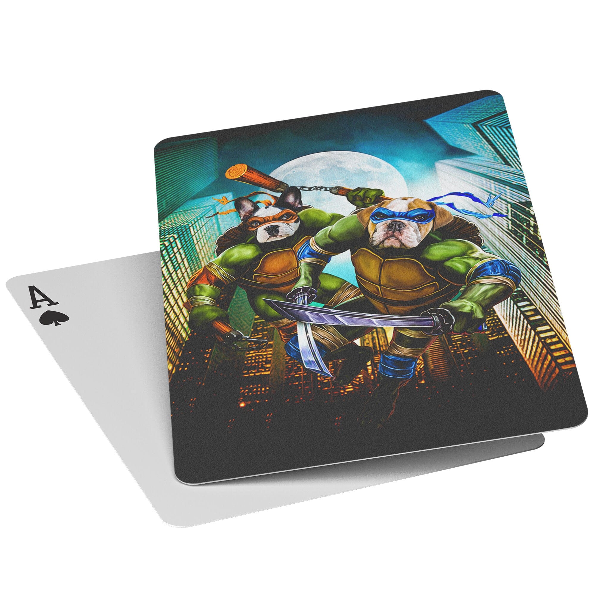 'Teenage Mutant Ninja Doggos' Personalized 2 Pet Playing Cards – doggovinci
