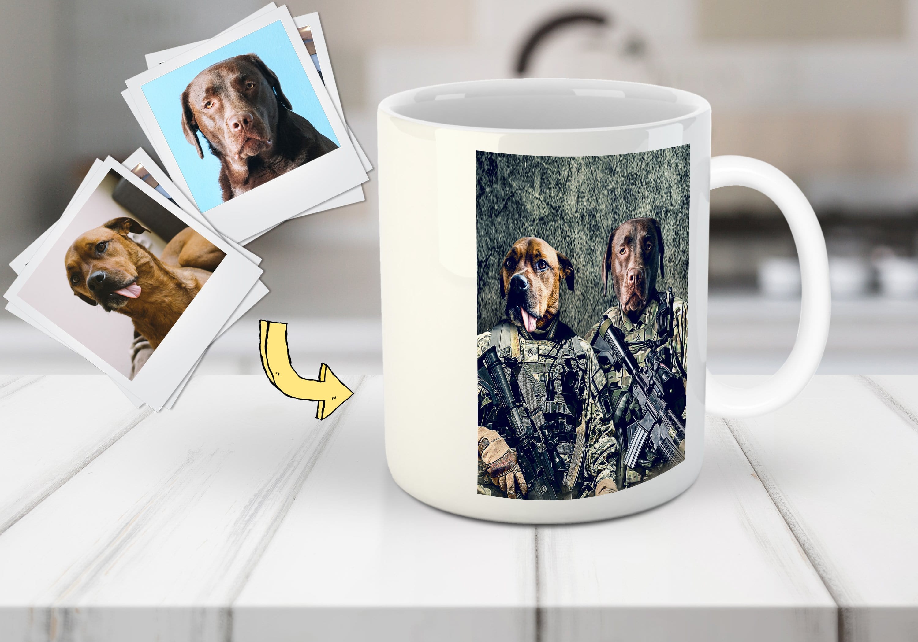 'The Army Veterans' Personalized 2 Pet Mug – doggovinci