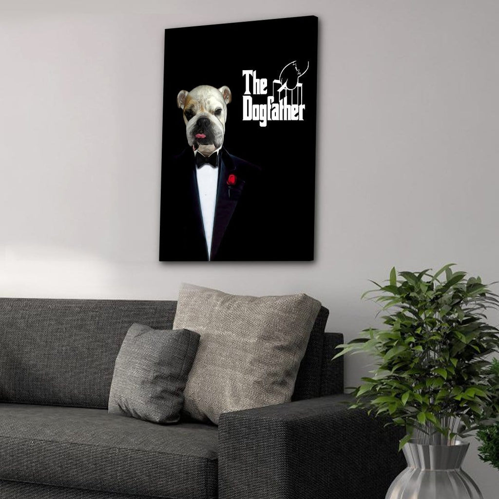 Personalized Dogfather Canvas – Unique Pet Art Gift – doggovinci