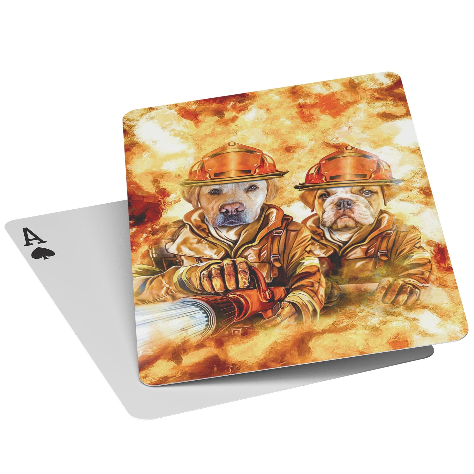 'The Firefighters' Personalized 2 Pet Playing Cards – doggovinci