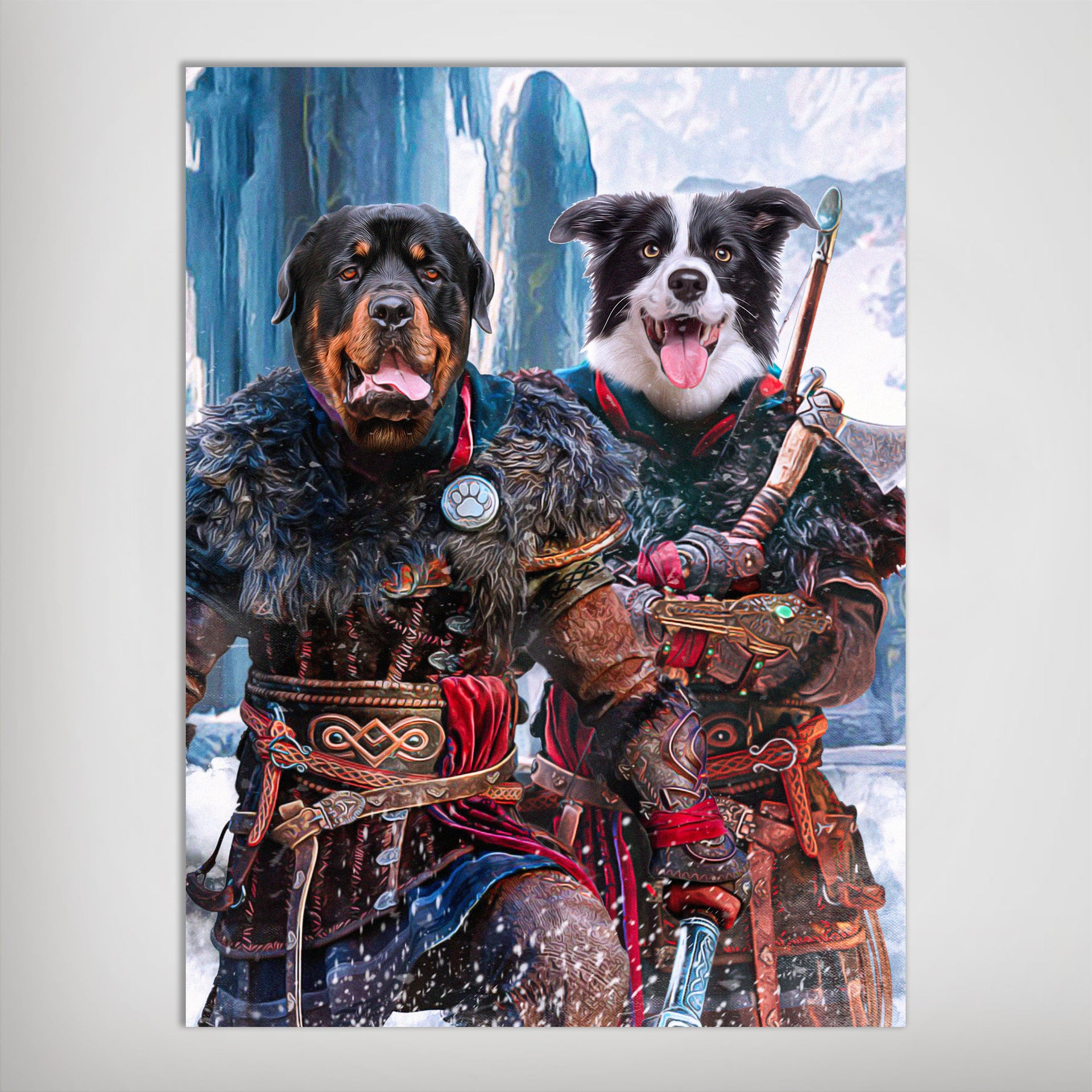 'The Viking Warriors' Personalized 2 Pet Poster – doggovinci