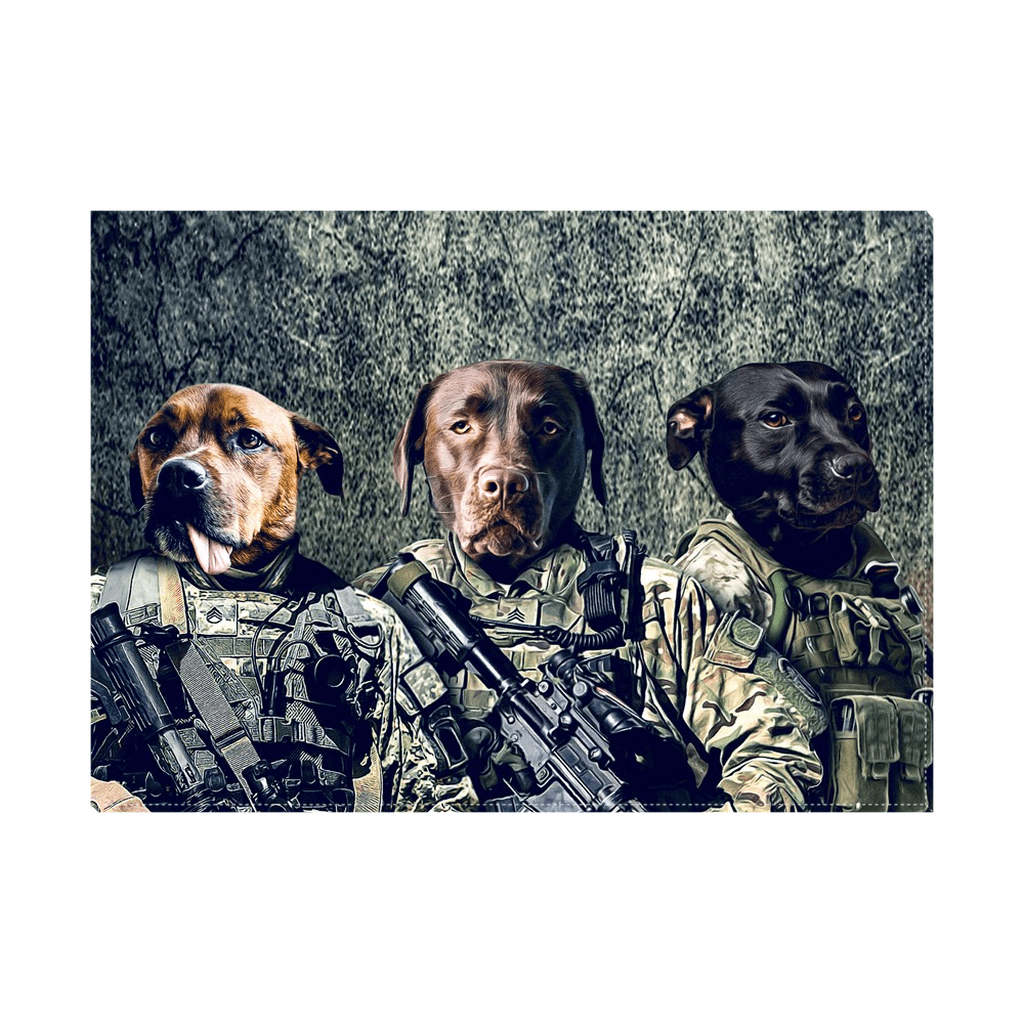'The Army Veterans' Personalized 3 Pet Standing Canvas – doggovinci