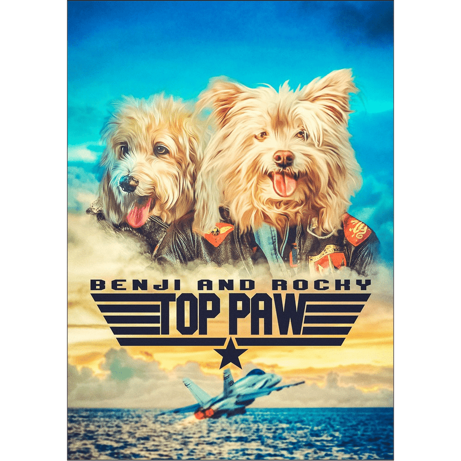 Top Paw: Personalized 2 Pet Poster – doggovinci