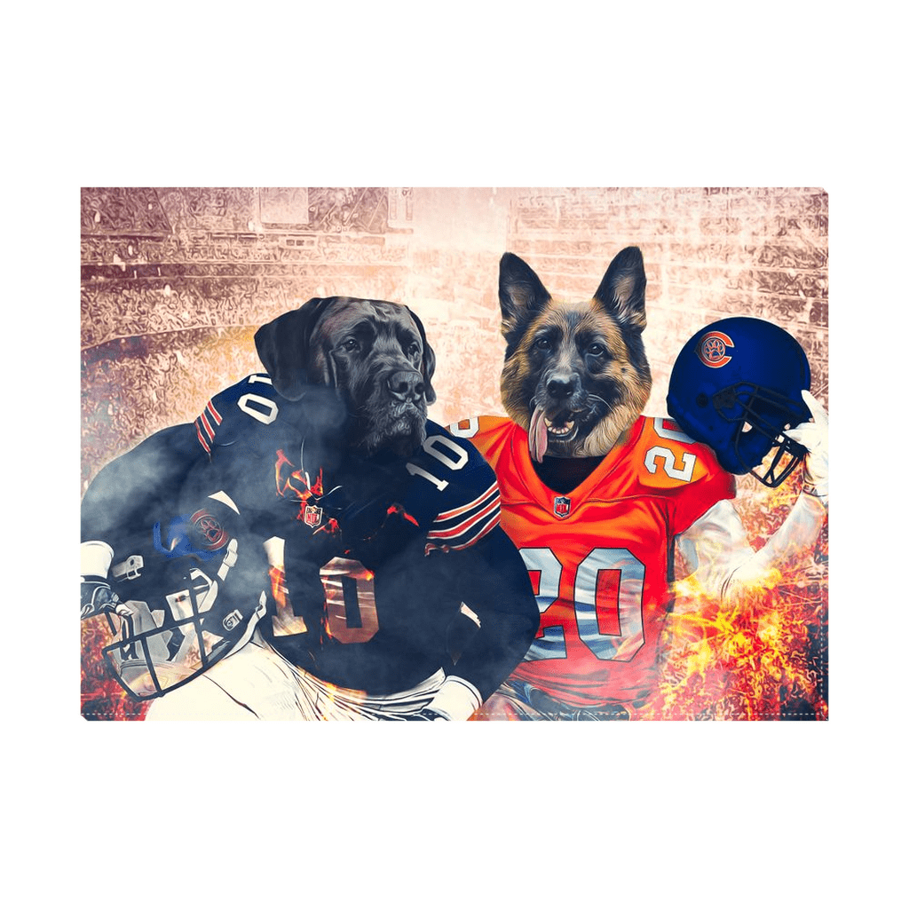 'Chicago Doggos' Personalized 2 Pet Standing Canvas – doggovinci