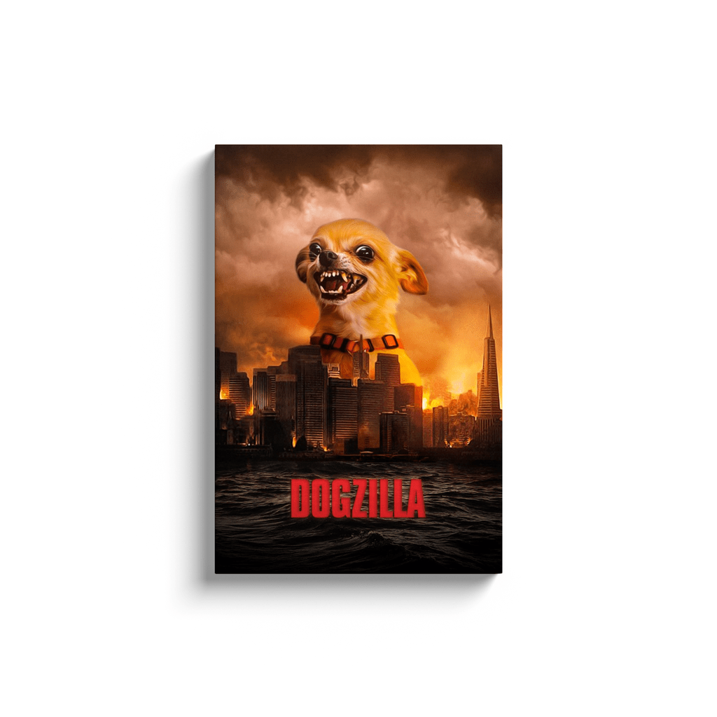 Personalized Dogzilla Pet Canvas – Unique & Custom Art – doggovinci