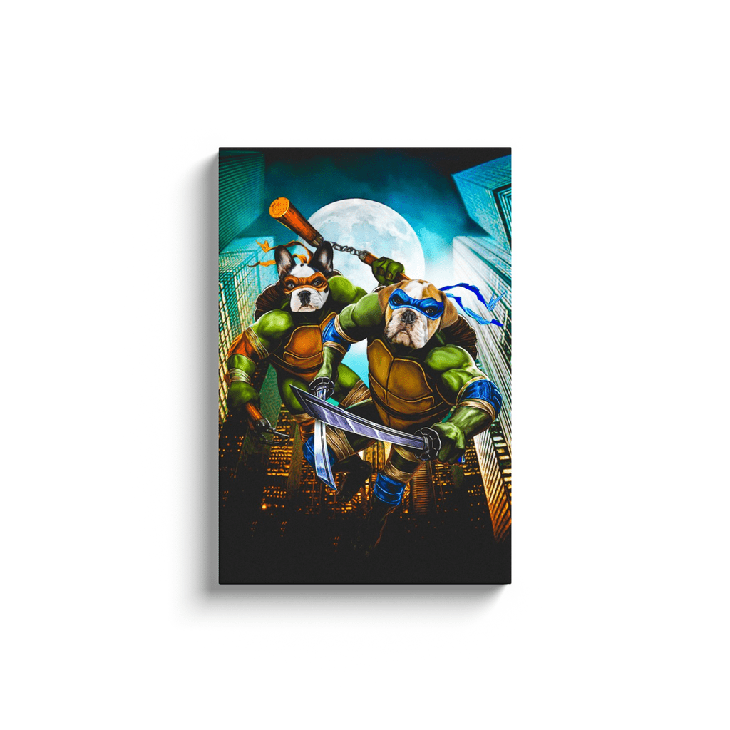 'Teenage Mutant Ninja Doggos' Personalized 2 Pet Canvas – doggovinci