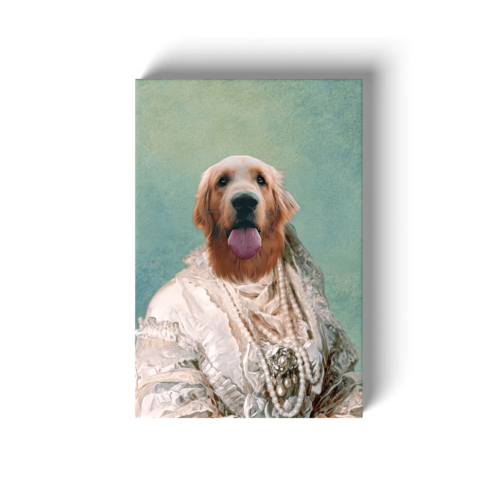 Personalized Pet Canvas Art: The Pearled Dame Portrait – doggovinci