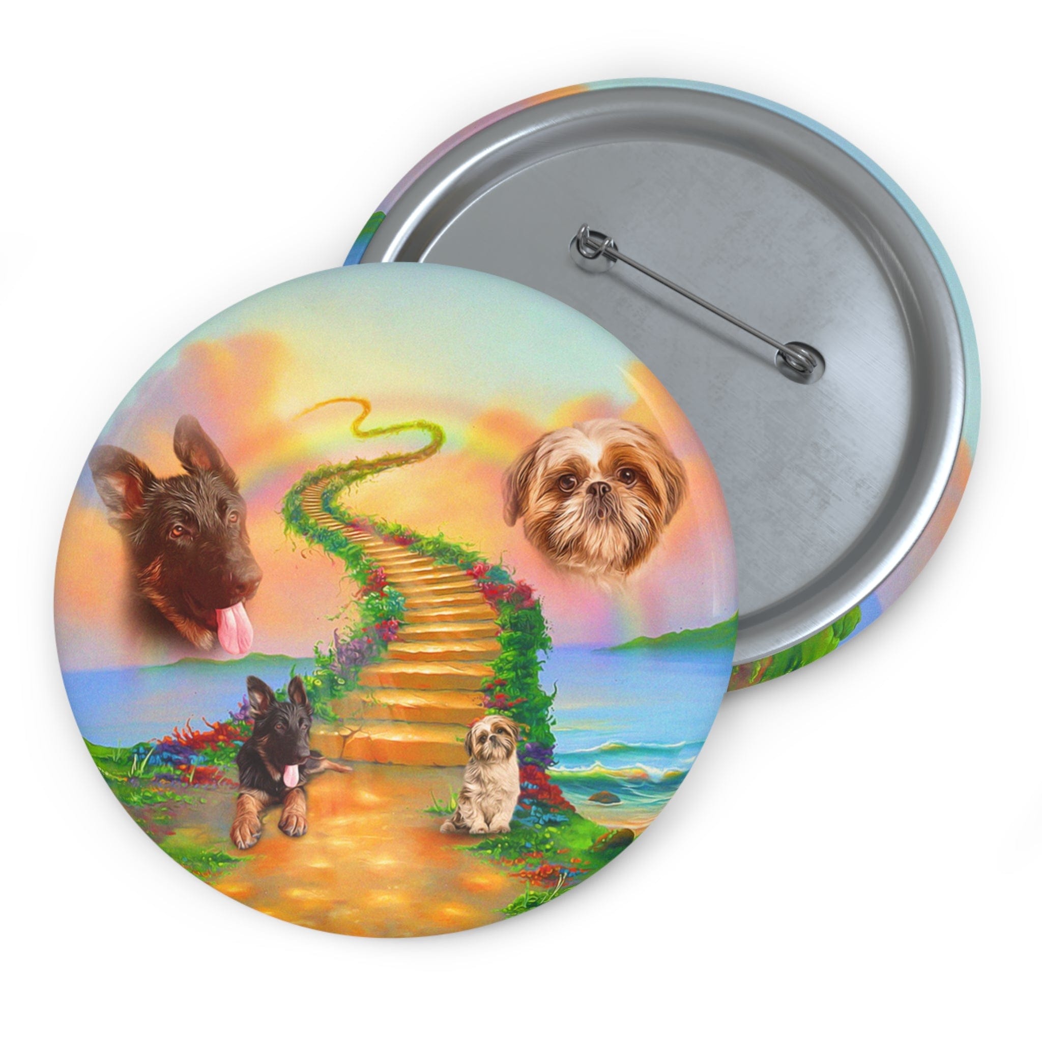 Custom Dog/Pet Pin (1-3 Pets) 'The Rainbow Bridge' – doggovinci